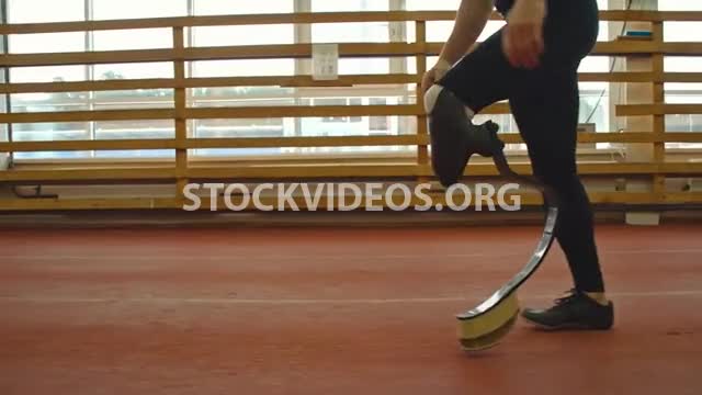 Blade runner training for Paralympic games, sport disabled athlete ...