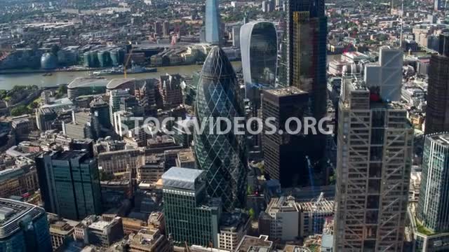 City of London business district, office buildings, the Gherkin tower ...